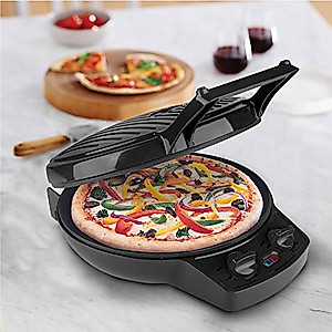 Courant Pizza Maker, 12 Inch Pizza Cooker and Calzone Maker, with Timer &Temperatures control, 1440 Watts Pizza Oven convert to Electric indoor Grill, Black