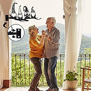 Steel Branch Gnomes Decoration, Easter Cute Hollowed Out Steel Garden Gnomes Statue, Silhouette Decor Dwarf Tree Branch Ornaments for Home Garden Yard Art Patio Outdoor Decorations