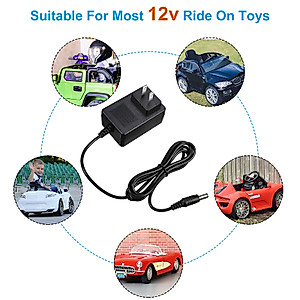 Weewooday 12V Charger for Kids Ride on Cars, 12 V Battery Charger for Ride on Toys with Charging Indicator Light for SUV Electric Ride Toy Battery Supply Power Accessories