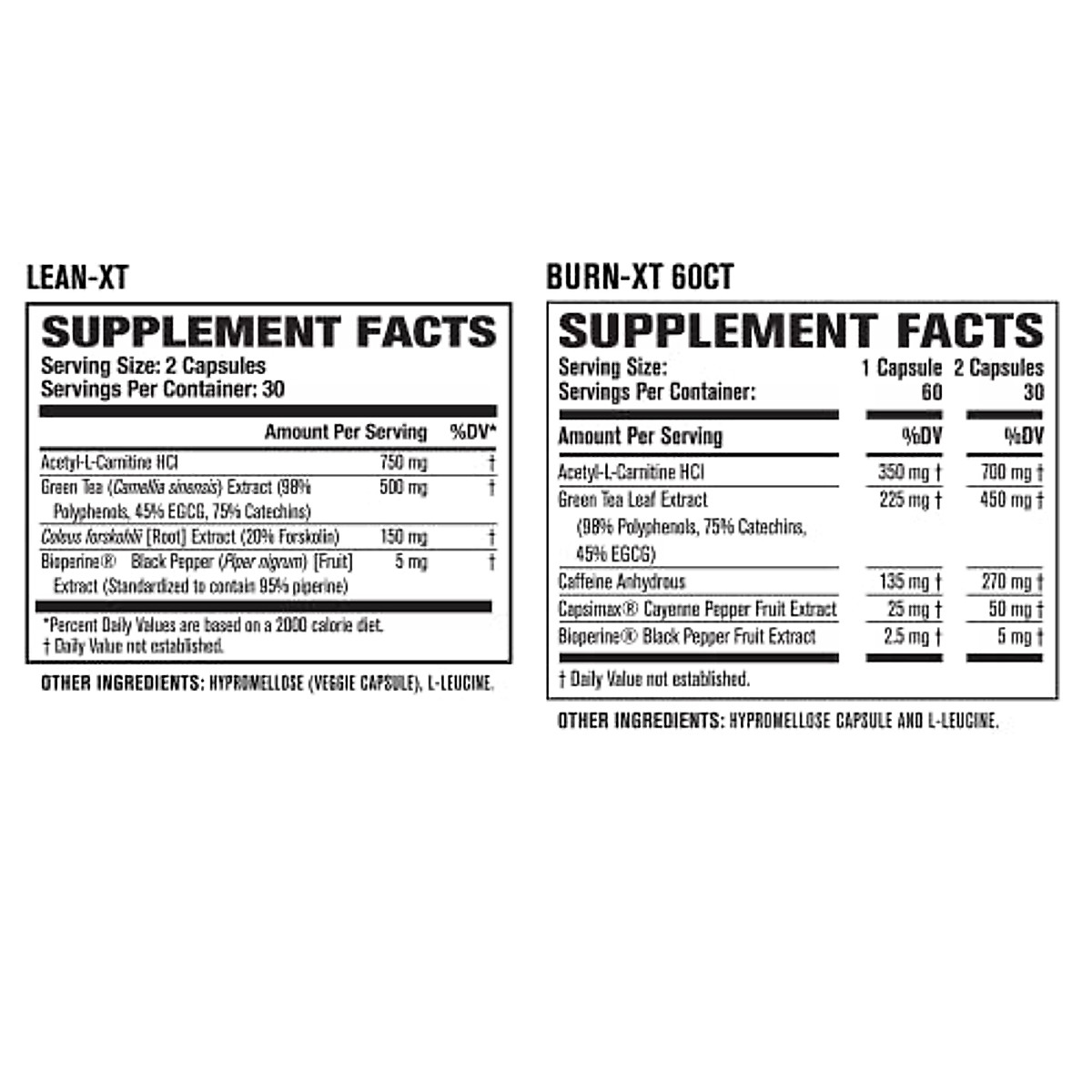 Burn-XT Thermogenic Fat Burner, Lean PM Nighttime Fat Burner & Sleep Aid, Lean-XT Caffeine Free Fat Burner