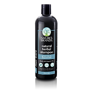 Natural Shampoo by Herbal Choice Mari (Green Tea & Peppermint, 16 Fl Oz Bottle) - Made with Organic Ingredients - No Toxic Synthetic Chemicals