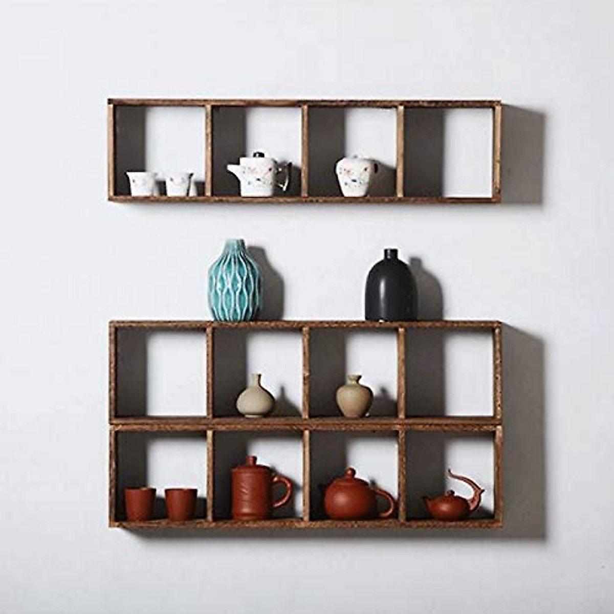 LLRYN Rustic Wall-Mounted Racks - Solid Wood. Suitable for Entrance passages, Kitchens, bathrooms, Living Rooms, etc. (Size : E)