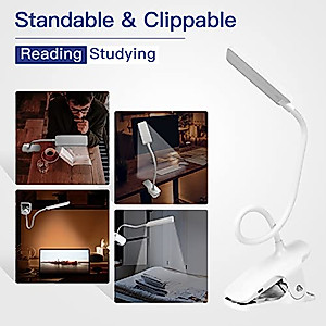 OPPLE LED Desk Lamp with Clamp Clip on Book Light for Reading with 360° Flexible Gooseneck, 3 Kinds of Brightness LED Desk Light, Clip on Light for Headboard, Desk, Table