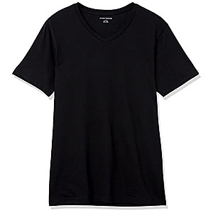 Amazon Essentials Men's V-Neck Undershirt, Pack of 6, Black, X-Small