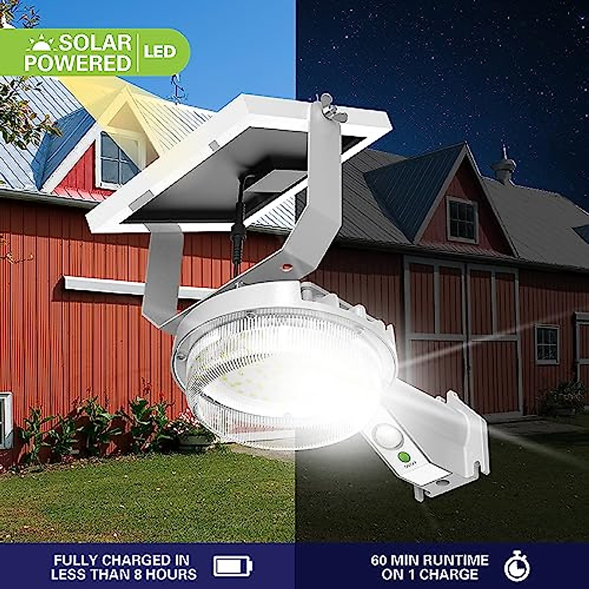HALO Solar Powered High Brightness 5000 Lumens Motion Activated Outdoor LED Security Area Light