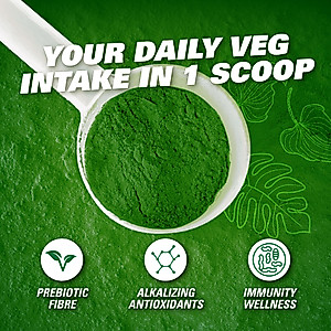 EHP Labs OxyGreens Super Greens Powder - Spirulina, Chlorella Superfood, Green Juice Powder & Greens Supplements with Prebiotic Fibre, Antioxidants & Immunity Support, 30 Serves (Strawberry Margarita)