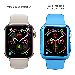 Tranesca 38mm Case Compatible with Apple Watch - Screen Protector with Built-in HD Clear Ultra Thin TPU Cover for Apple Watch Series 2 and Series 3 (Clear+Black+Gold+Rose Gold+Red+Blue+Green+Silver)