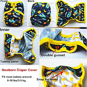 3 Newborn Baby Diaper Covers Nappies 8lbs-10lbs (Teepee Deers Pack)