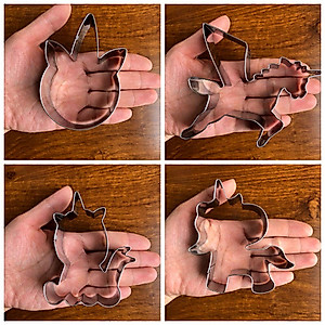 LUBTOSMN Unicorn Cookie Cutter Set-3 Inches-7 Piece-5 Unicorn Face&Head, Rainbow, Shooting Star, Fantasy Unicorn Fondant Molds for Kids Holiday Wedding Birthday Party Supplies Favors.