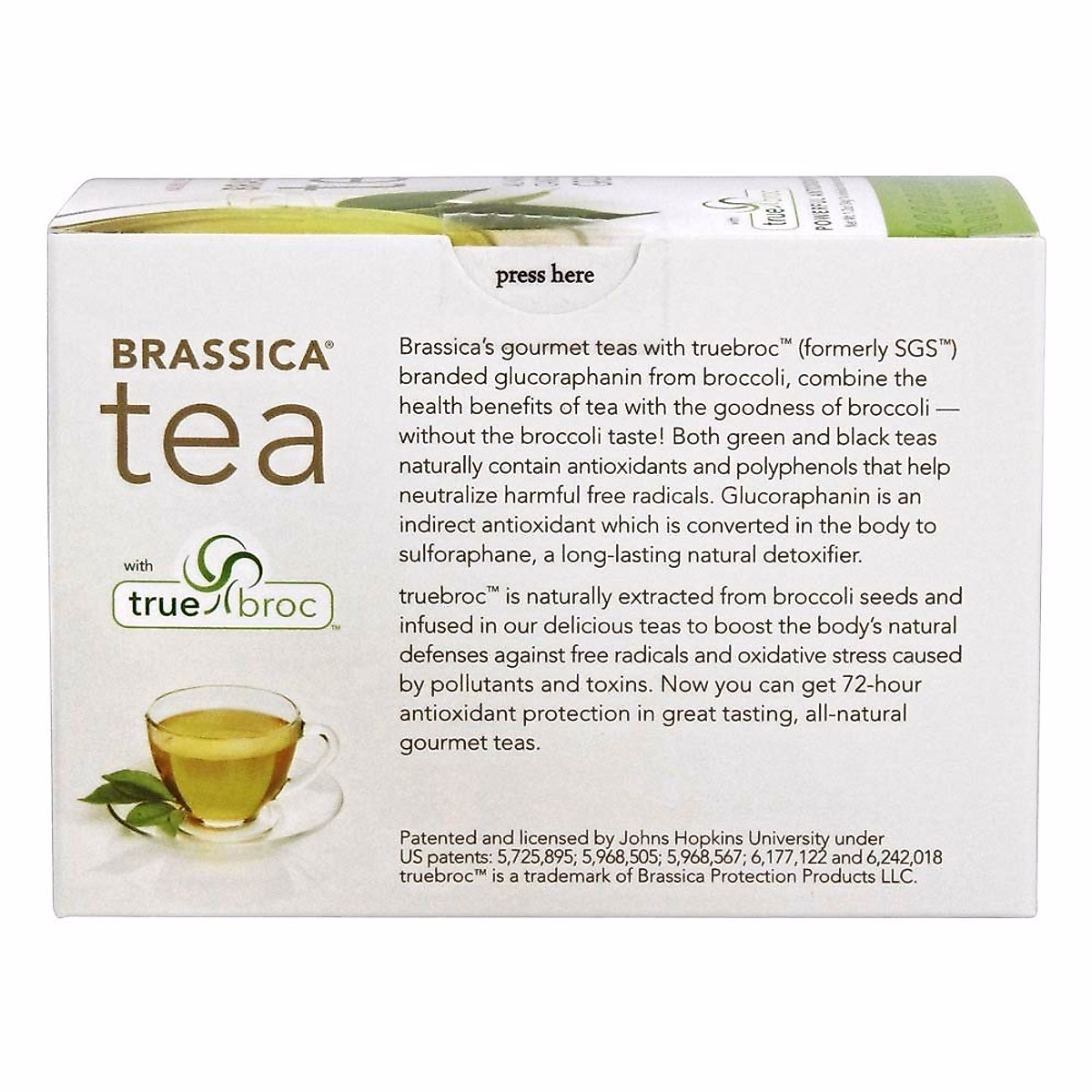 Brassica Tea Decaf Sencha Green Tea with truebroc, 16 Tea Bags