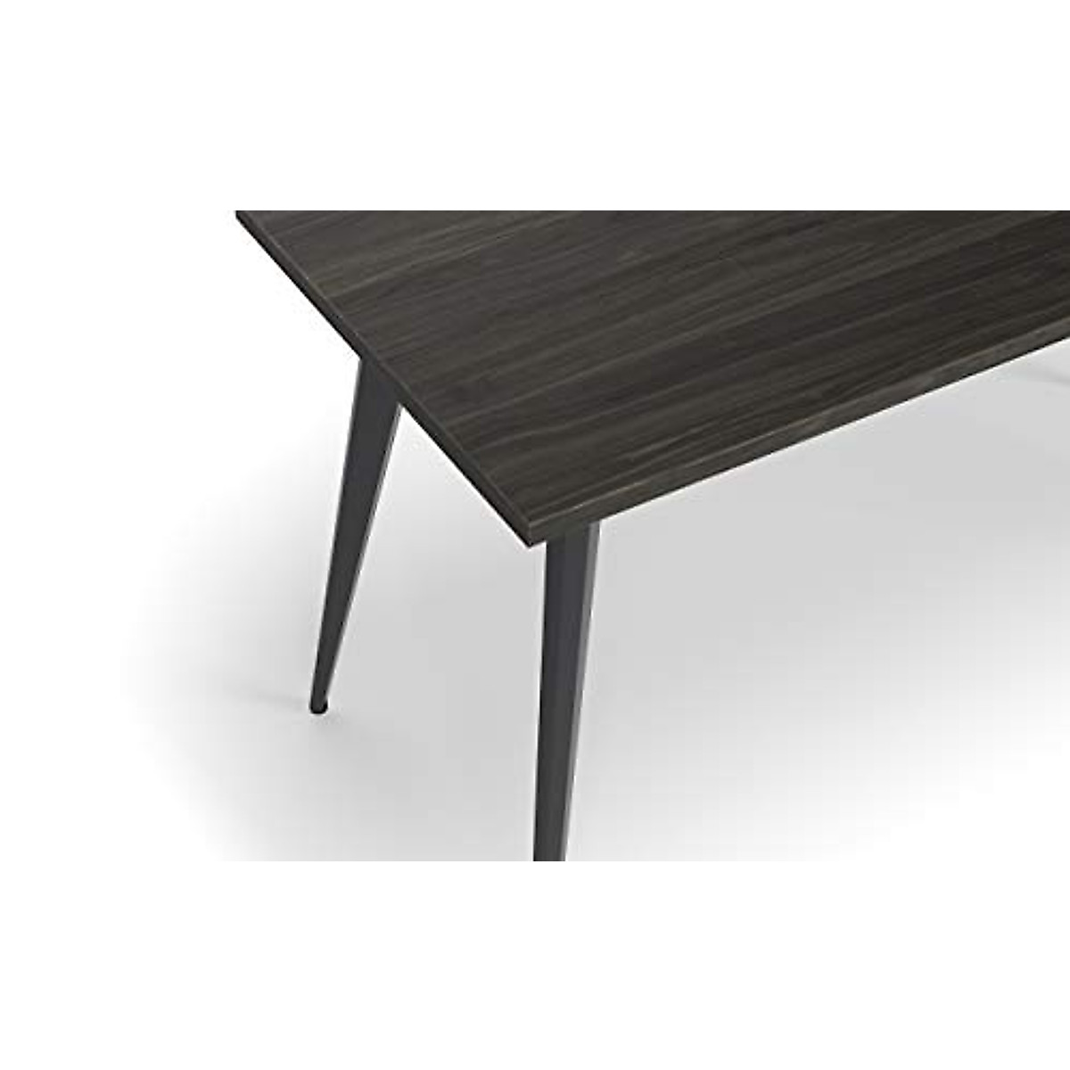 HON Basyx Commercial-Grade Executive Desk, Angled Metal Legs, 55", Gray