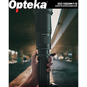 Opteka 650-1300mm (with 2X- 1300-2600mm) Telephoto Zoom Lens for Canon EF-Mount EOS 90D, 80D, 77D, 70D, 60D, 50D, 7D, 6D, 5D, 5DS, 1DS, T8, T8i, T7i, T7s, T7, T6s, T6i, T6, T5, SL3, SL2 DSLR Cameras