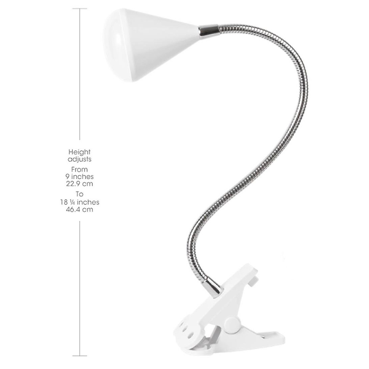 OttLite LED Cone Clip Lamp | Task Lamp, Desk Lamp | Sturdy Clip, Flexible Neck | Great for Home, Office, Work Space, Dorm