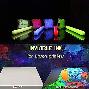 Invisible UV Black Light Ink for Inkjet Printers, Fluorescent Invisible UV Ink Visible only at Black Light (White, 100 ml)