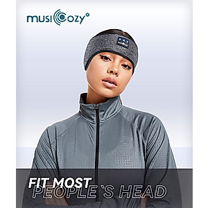 MUSICOZY Sleep Headphones Bluetooth Headband, Wireless Music Sleeping Headphones Sleep Mask Earbuds IPX6 Waterproof with Mic for Side Sleepers Workout Running Travel Yoga, Pack of 2