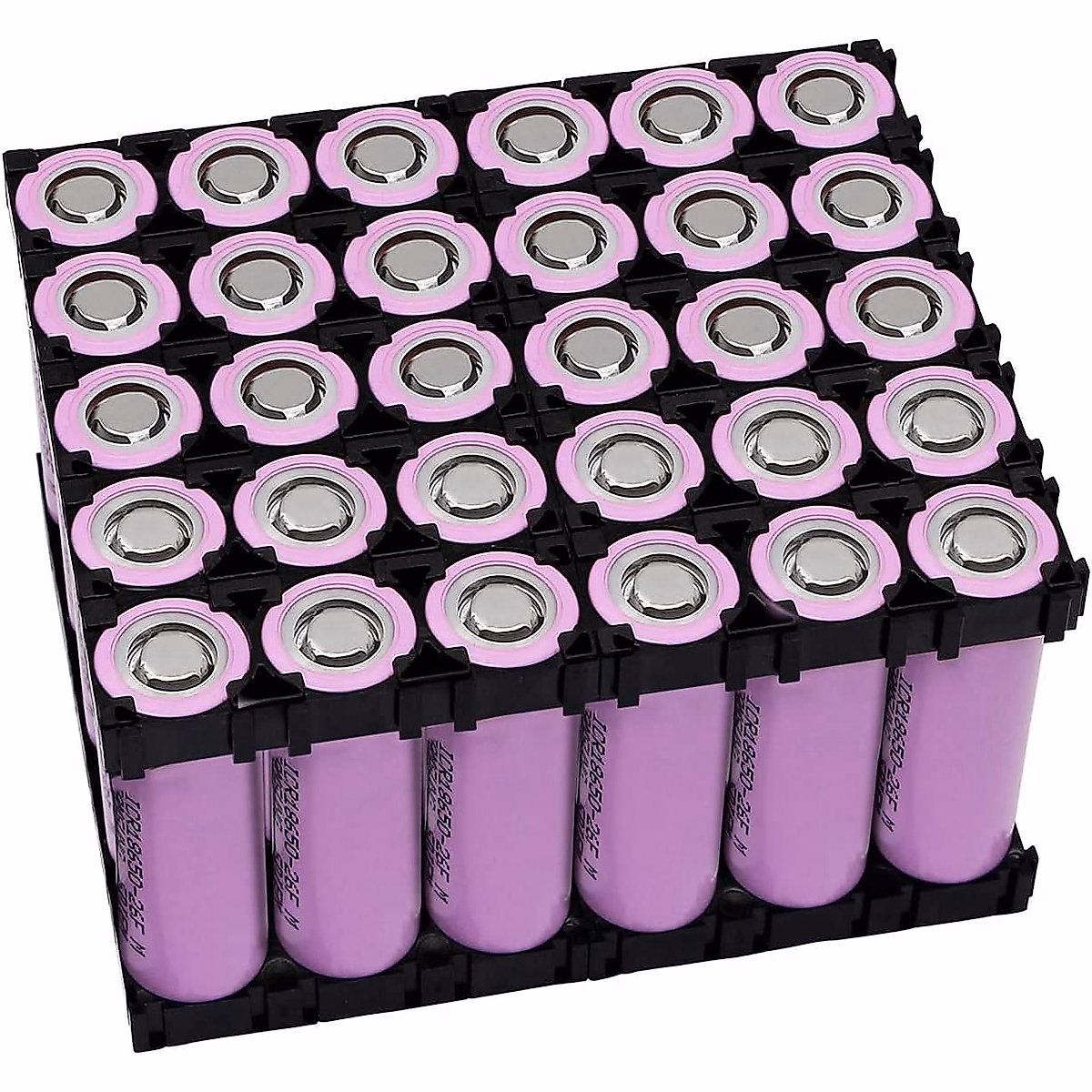 Heyiarbeit 5Pcs 5x6 Tandem 21700 Lithium Battery Holder Cell Spacer Bracket for DIY Battery Pack Hole Dia 21.7mm/0.85"