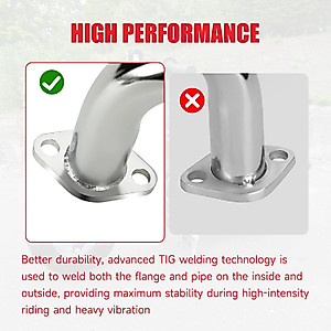 GREHUA Upgrade Exhaust Pipe Muffler Jet Kit Compatible with Predator 212cc 196cc 5.5hp 6.5hp GX160 GX200 Engine Coleman CT200U CT200U-EX BT200X Baja Warrior MB200 Mini Bike KT196 Go Kart Parts