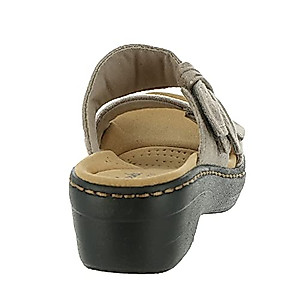 Clarks Merliah Charm Heeled Sandal, Taupe Metallic Synthetic, 8.5 Medium