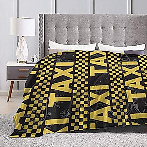 Fleece Blanket Taxi Driver Cab Throw Blanket Warm Cozy Ultra Printed Fleece Blankets for Bed Sofa Couch