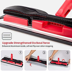 Microfiber Hardwood Floor Mop for Floor Cleaning- MEXERRIS 360 Rotating Microfiber Dust Mop Wet Mops for Floor Cleaning with Adjustable Handle, 4 Reusable Washable Mop Pads Cloth and 1 Scraper