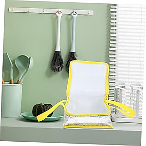 SOLUSTRE 10pcs Pizza Cooler Bag Insulated Bag Reusable Insulated Shipping Bags Cooler Thermal Bag Insulated Cake Carrier Bike Bag Food Tote Plastic Yellow