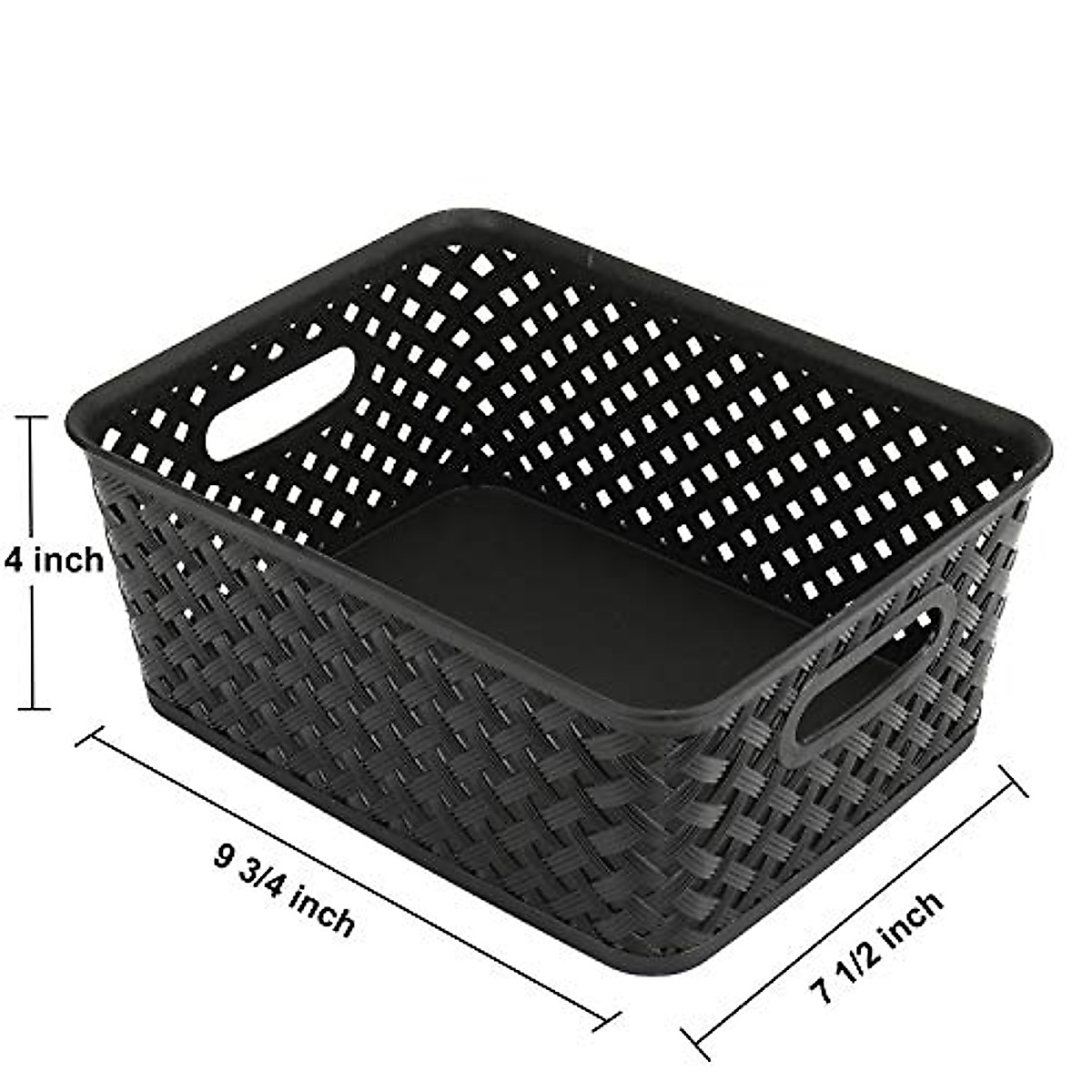 Bekith 9 Pack Plastic Storage Basket, Organizer Tote Bin for Closet Organization, De-Clutter, Accessories, Toys, Cleaning Products and More