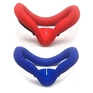 Silicone Cover Eye Pad for Oculu Quet 2 VR Headset,Face Cushion Pad Replacement for Oculus Quest 2 Headset Sweatproof Lightproof, Washable Face Pad VR Accessories(Blue+Res)