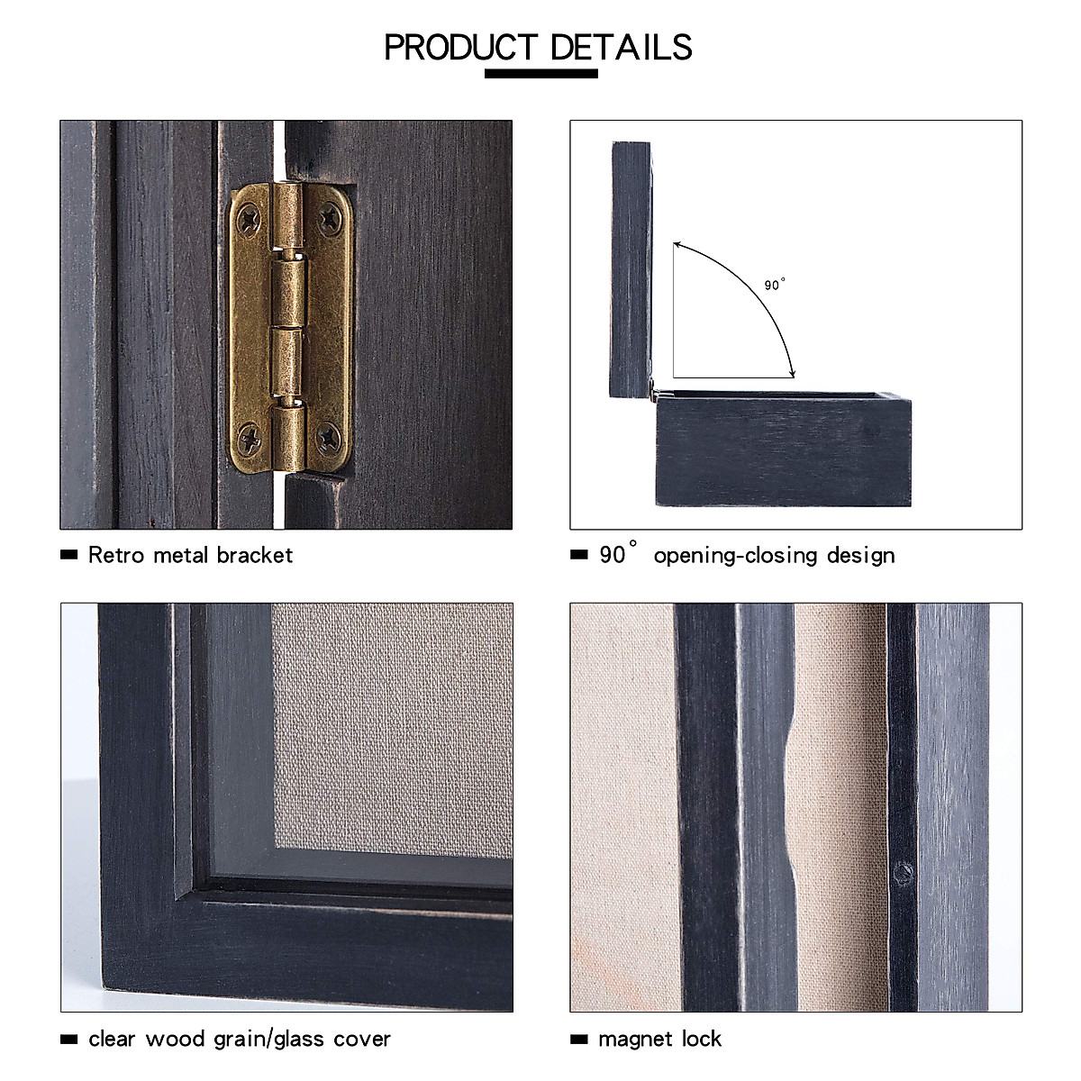 Freezing point Shadow Box Frame 8x12.5 Shadow Box Display Case Cabinet Picture with Linen Back Memorabilia Awards Medals Pin Bouquet Wedding Flower Baby Memory Box for Keepsake Black Large