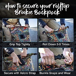 Fishe Wear Waterproof Dry Bag | Beach Backpack, Kayaking Equipment, Boating Must Haves | Camping, Kayak, Canoe Bags (Brookie)