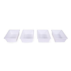 UNiPLAY Large Stackable Storage Bins for Closet Organizers, Food Organizer Bins, Pantry Storage and Toy Storage Organizer (4-Pack), White