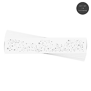 GALACTIC SILVER FACE FRECKLES set of 10 premium festival waterproof temporary metallic silver foil face Flash Tattoos | silver freckles, metallic tattoo, face flash, face shimmer, freckles