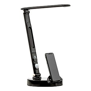LumiCharge LED 6 in 1 Desk Lamp and Phone Charging Dock - Qi Wireless Charging pad 10W, Touch Control, Motion Light, Clock w/LED Display | Compatible with All Phone Models and Apple Smart Watches