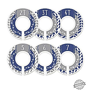 Modish Labels Toddler Child Closet Dividers, Closet Organizers, Toddler Size Dividers, Young Child Size Dividers, Boy, Woodland, Arrow, Tribal, Navy Blue, Gray, Grey (Toddler/Child)