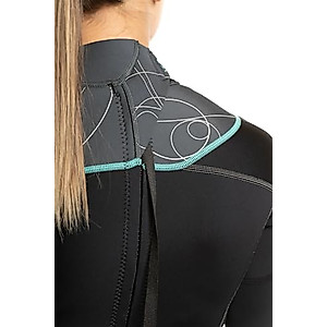 BARE 5MM Women's Elate Full Wetsuit | Comfortable high Stretch Neoprene Material | Long Sleeve | Great for All Watersports, Scuba Diving and Snorkeling | Grey 04