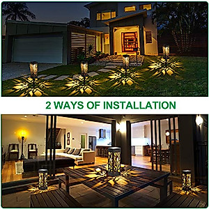 TomCare Solar Lights Outdoor Upgraded Bright Solar Pathway Lights Bigger Size Decorative Solar Garden Lights Waterproof Solar Powered Led Landscape Garden Lighting for Path Yard Walkway, 8 Pack