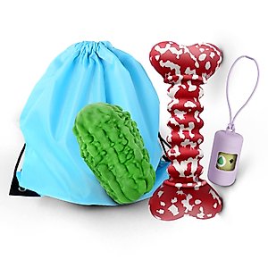 Dog Toys- eco Rubber Toys-Waste Poop Bags-Toy Bag- Medium and Large Breeds-Interactive Dog Toys for Large Dog