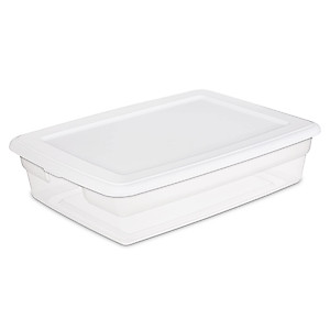 MatYas 28 Qt. Storage Box Plastic, White, Set of 10