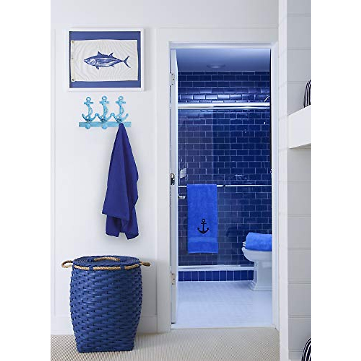 Basic Fundamentals Cast Iron Nautical Anchors Wall Rack with 3 Hooks