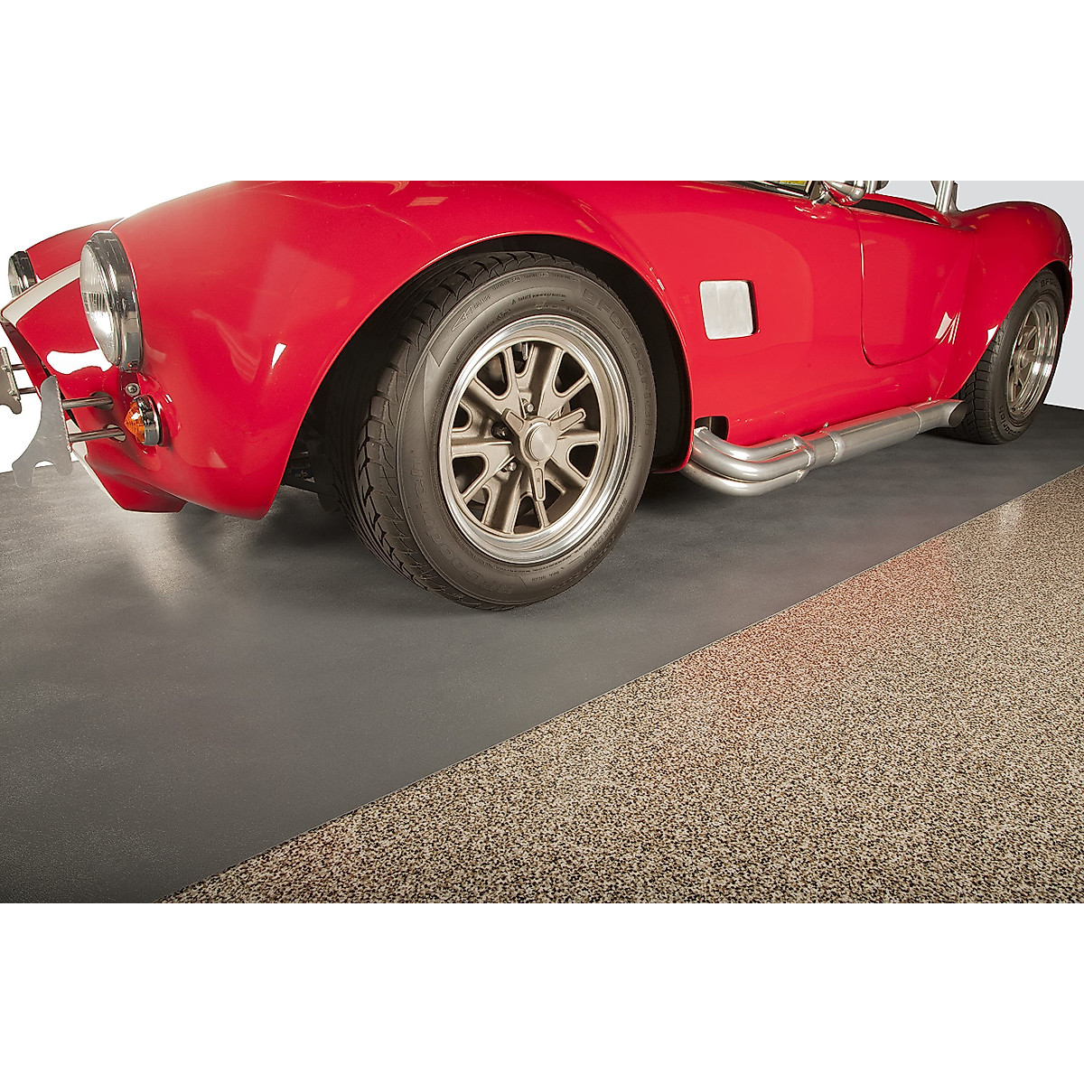 G-Floor Seamless Sheet Vinyl Shed Flooring Cover with Bonded Fibrous Backing - Levant Pattern (8' x 10', Slate Grey)