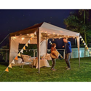 Quictent Privacy 8x8 Ez Pop up Canopy Tent Enclosed Instant Canopy Shelter Portable with Sidewalls and Mesh Windows Waterproof (Tan)