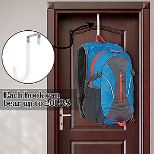 4/10/20 Pack Over The Door Hook, Door Hooks, White/Black Rubber Surface Prevent Scratche Door Hanger Hooks for Bathroom, Living Room, Kitchen, Hanging Clothes, Towels, Bags(4 Pack White)