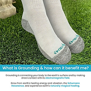 TRU47 Grounding & Earthing Products | Quarter Socks Grounding Socks | Silver Infused Socks | Breathable Socks Made With 99.99% Pure Silver Thread and Merino Wool (Medium, Quarter)