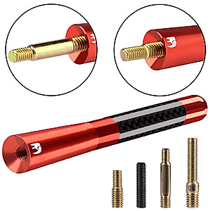 ONE250 Antenna, Compatible with Ford F-Series (F-150 F-250 F-350 Super Duty Ford Raptor Ranger Trucks 1997-2024) - Designed for Optimized FM/AM Reception (Red)