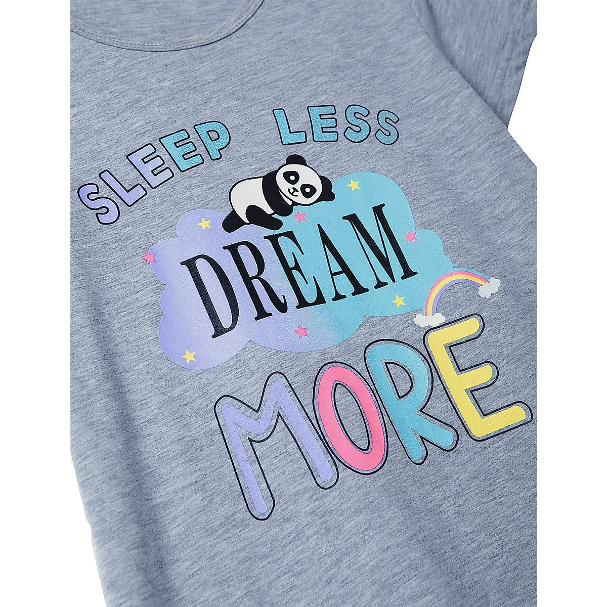 Jashe Panda Pajamas for Girls Size 12 Short Sleeve & Pants Fall PJ Pal Toddler Kids Jammies Set Grey & Purple