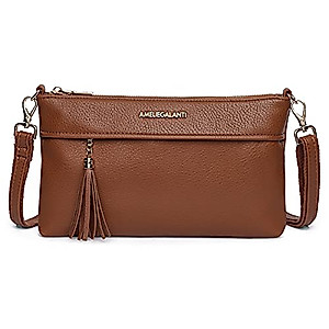 AMELIE GALANTI women's Small crossbody Handbags Shoulder Bag，Fashion Tassel design and Shoulder Strap Adjustable