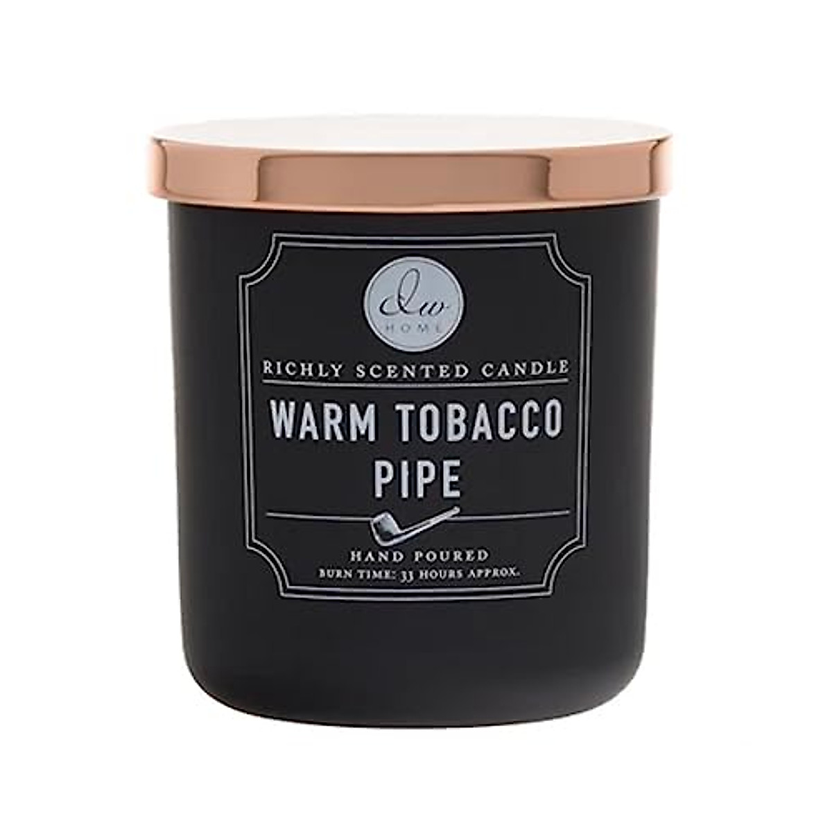 DW Home Medium Warm Tobacco Pipe Candle in Glass Jar with Copper Lid- 9.21 Oz.