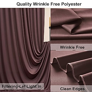 30ft×8ft Wrinkle Free Brown Backdrop Curtain for Parties, 6 Panels 5×8ft Soft Silky Polyester Umber Photo Backdrop Drapes forTeddy Bear Bee Birthday Party Baby Shower Wedding Photography