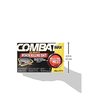 Combat Max 12 Month Roach Killing Bait, Small Roach Bait Station, Child-Resistant, 18 Count