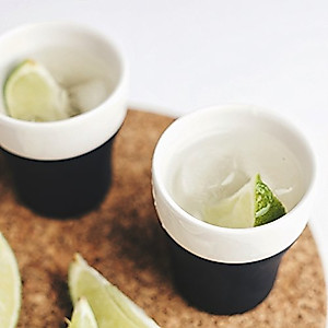 Magisso Line Shot Glass, Black/White