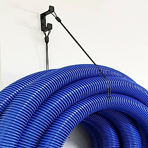 Swimming Pool Vacuum Hose Hanger, Wall Mount Heavy Duty Pool Hose Hanger Hook for Pool Hose, Garden Tools, Swimming Pool Accessories - Hold Up to 60 Feet 2’’ Hose (Hold 50 LBS), No Hose